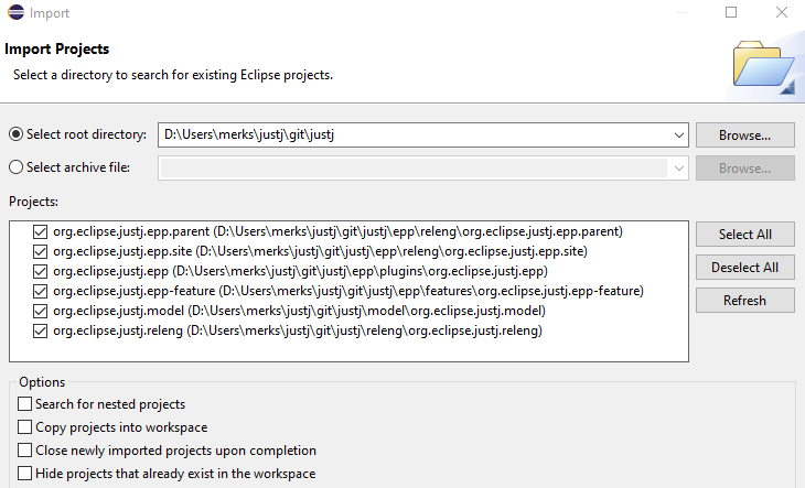 Replace "Existing Project..." with "Projects from Folder or Archive" · Issue #510 · eclipse ...