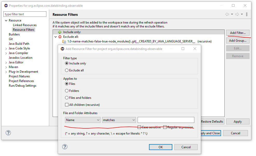 Poor resizing behavior for resource filters · Issue #1257 · eclipse-platform/eclipse.platform.ui ...