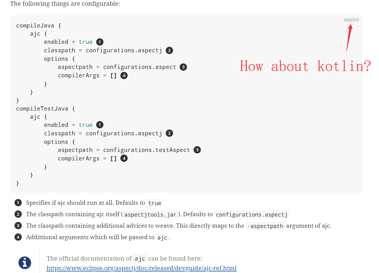 How to config Aspjectj plugin with Kotlin DSL? · Issue #171 · freefair/gradle-plugins · GitHub