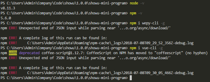 install wepy-cli error · Issue #1525 · Tencent/wepy · GitHub