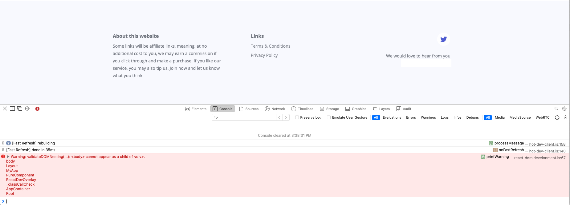 Script tag imports are only applied after navigating to `/` · vercel ...