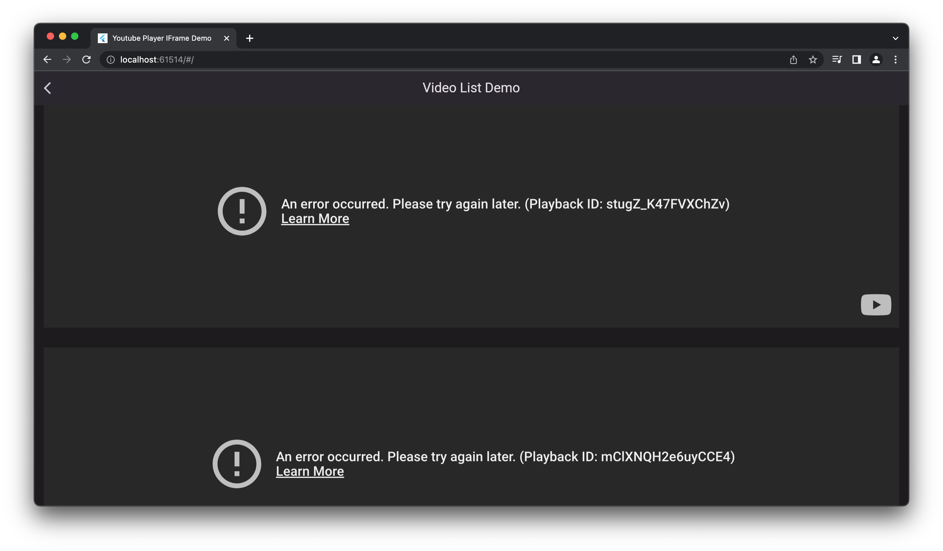 Bug Videos That Used To Work Earlier Not Playing In 302 · Issue 682 · Sarbagyasthayoutube 