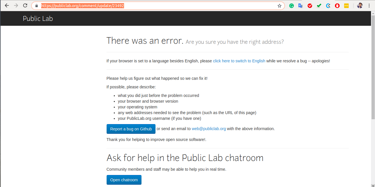 Errored comment functionality · Issue #5277 · publiclab/plots2 · GitHub