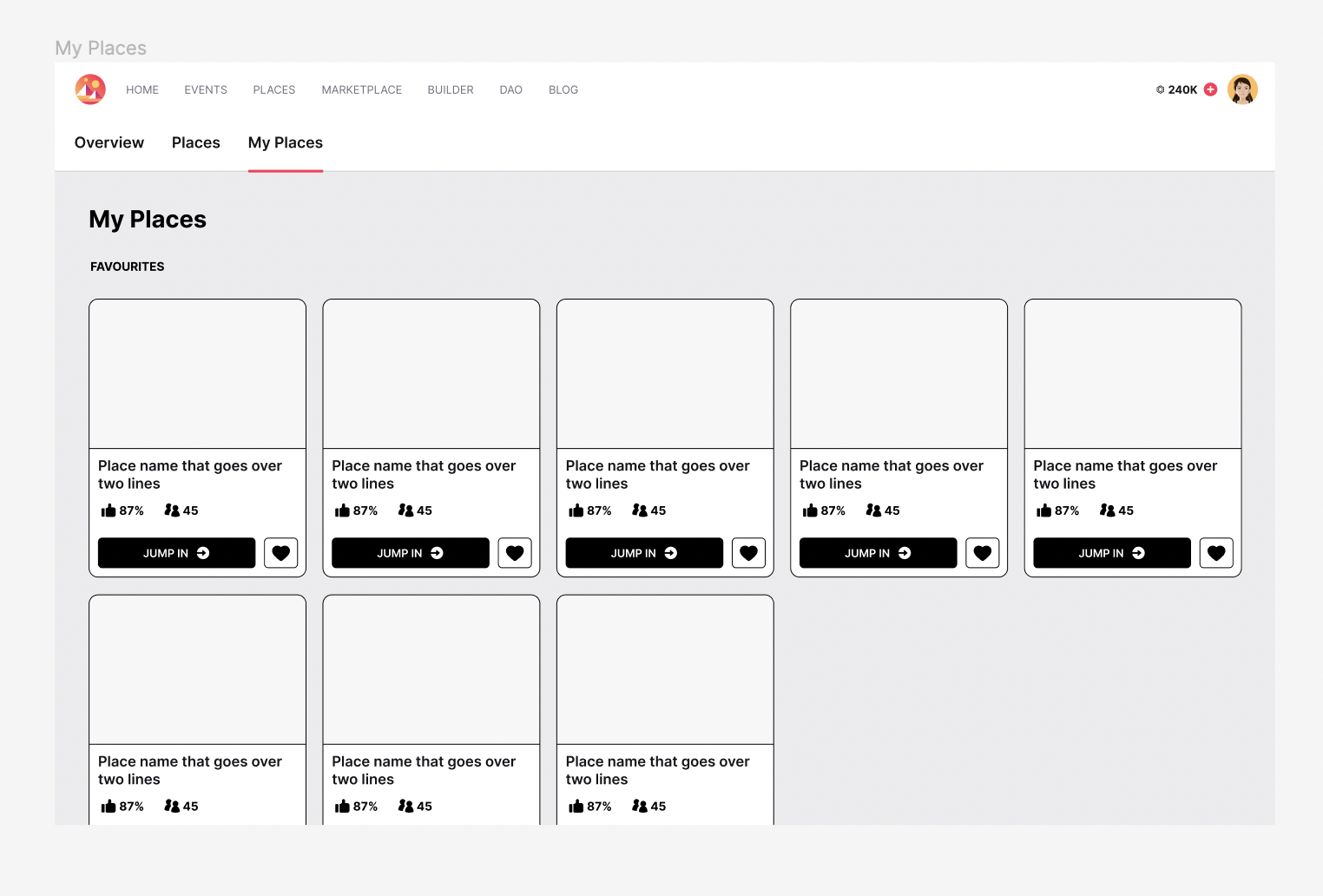 Create new page: My Places · Issue #4 · decentraland/places · GitHub