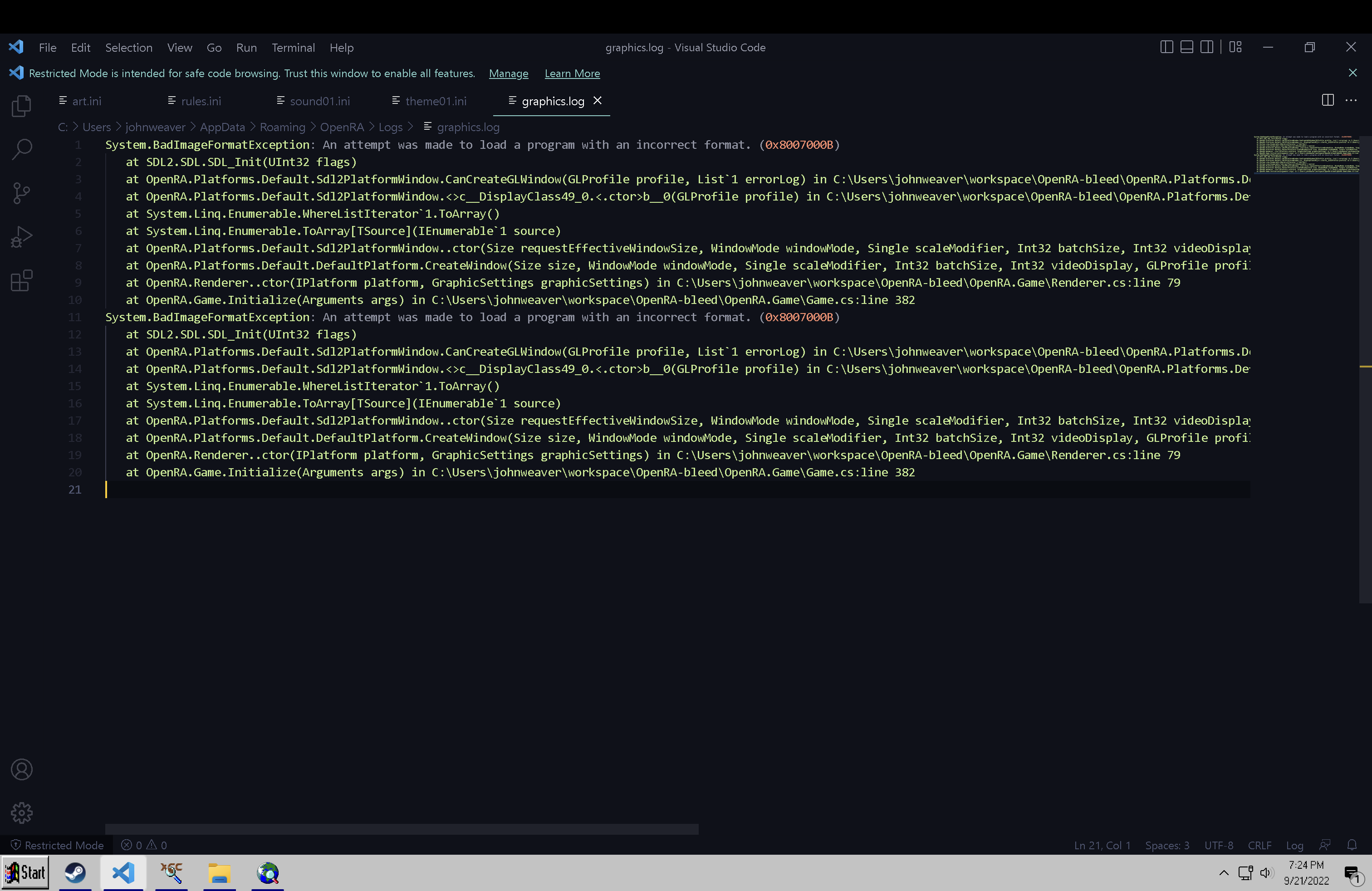 Fatal error on Windows 11 ARM via Parallels Desktop on MacBook Pro · Issue #20321 · OpenRA ...