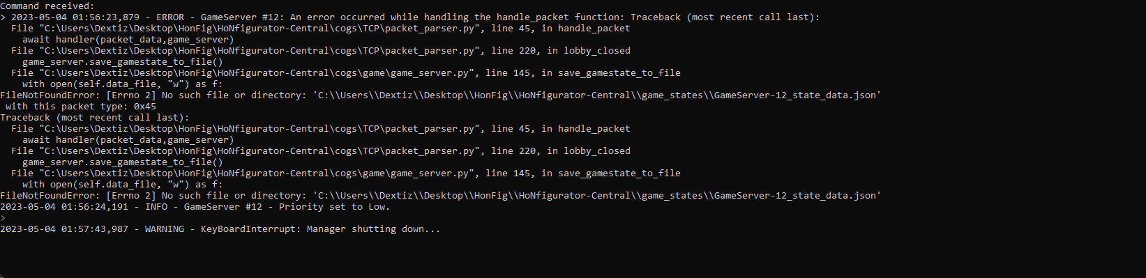 Can't CTRL + C in the CMD window for HoNfigurator · Issue #21 · HoNfigurator/HoNfigurator ...