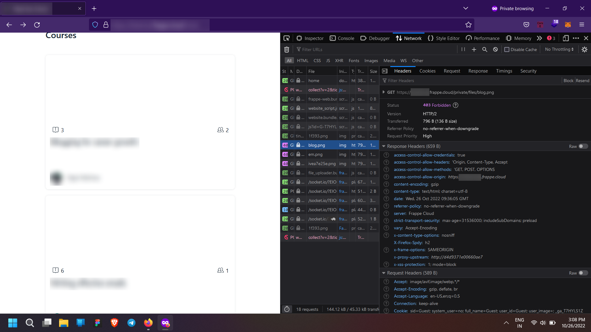 403 errors for some static assets : / · Issue #415 · frappe/lms · GitHub
