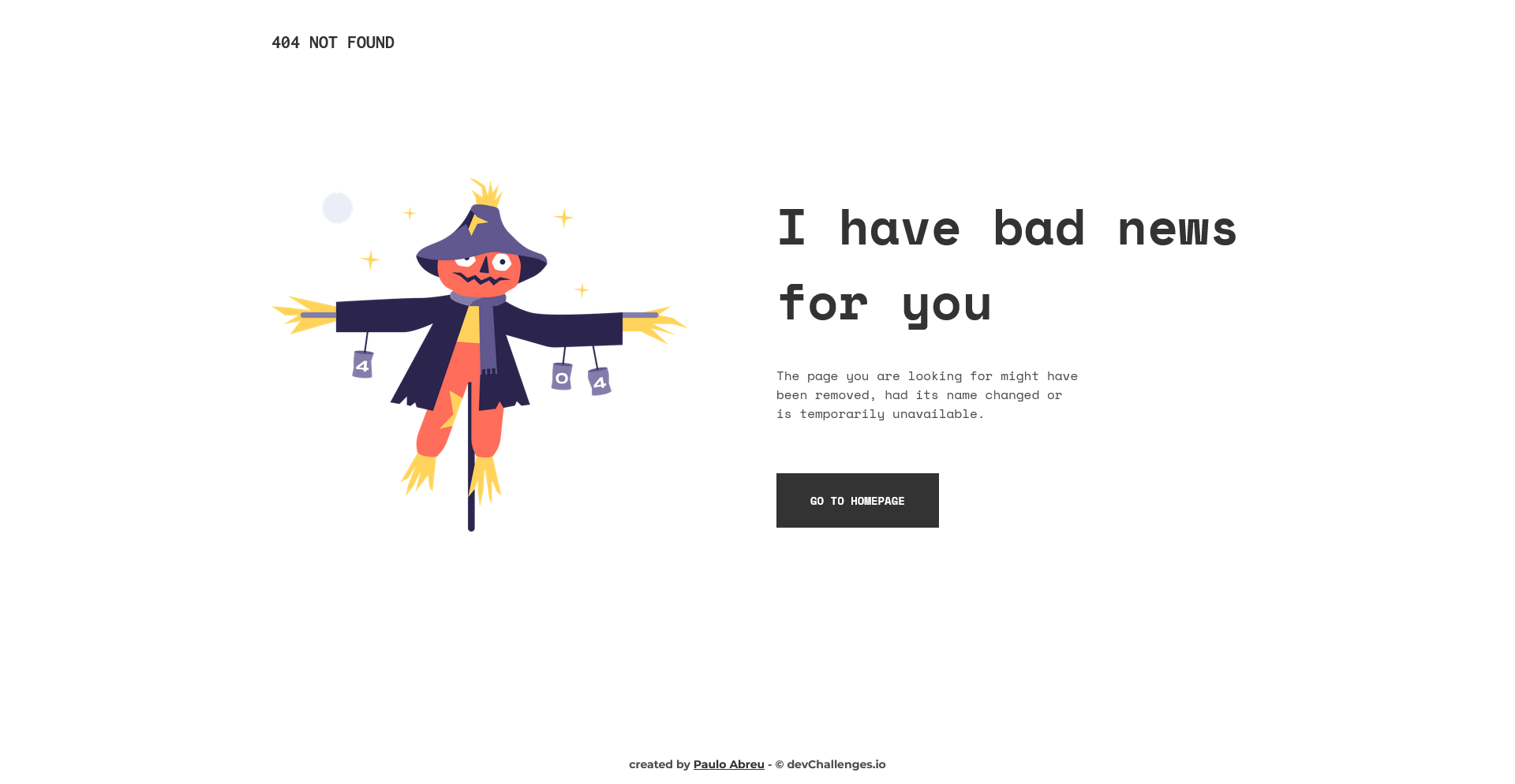 GitHub - paulo-abreu-santana/404-not-found: Devchallenges