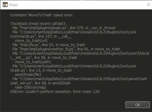 MoveToTrash Error · Issue #281 · fman-users/fman · GitHub