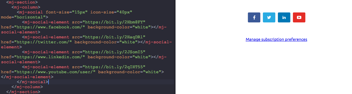 Feature for mj-social href atribute · Issue #1130 · mjmlio/mjml · GitHub