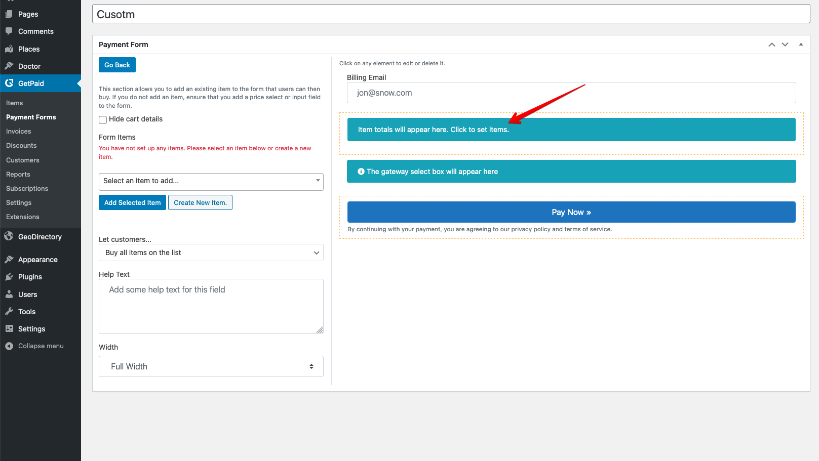 "Click to set items" text is misleading · Issue #531 · AyeCode/invoicing · GitHub