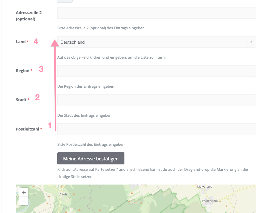 German Address Format Supporrt on Add Listing form. · Issue #2060 ...