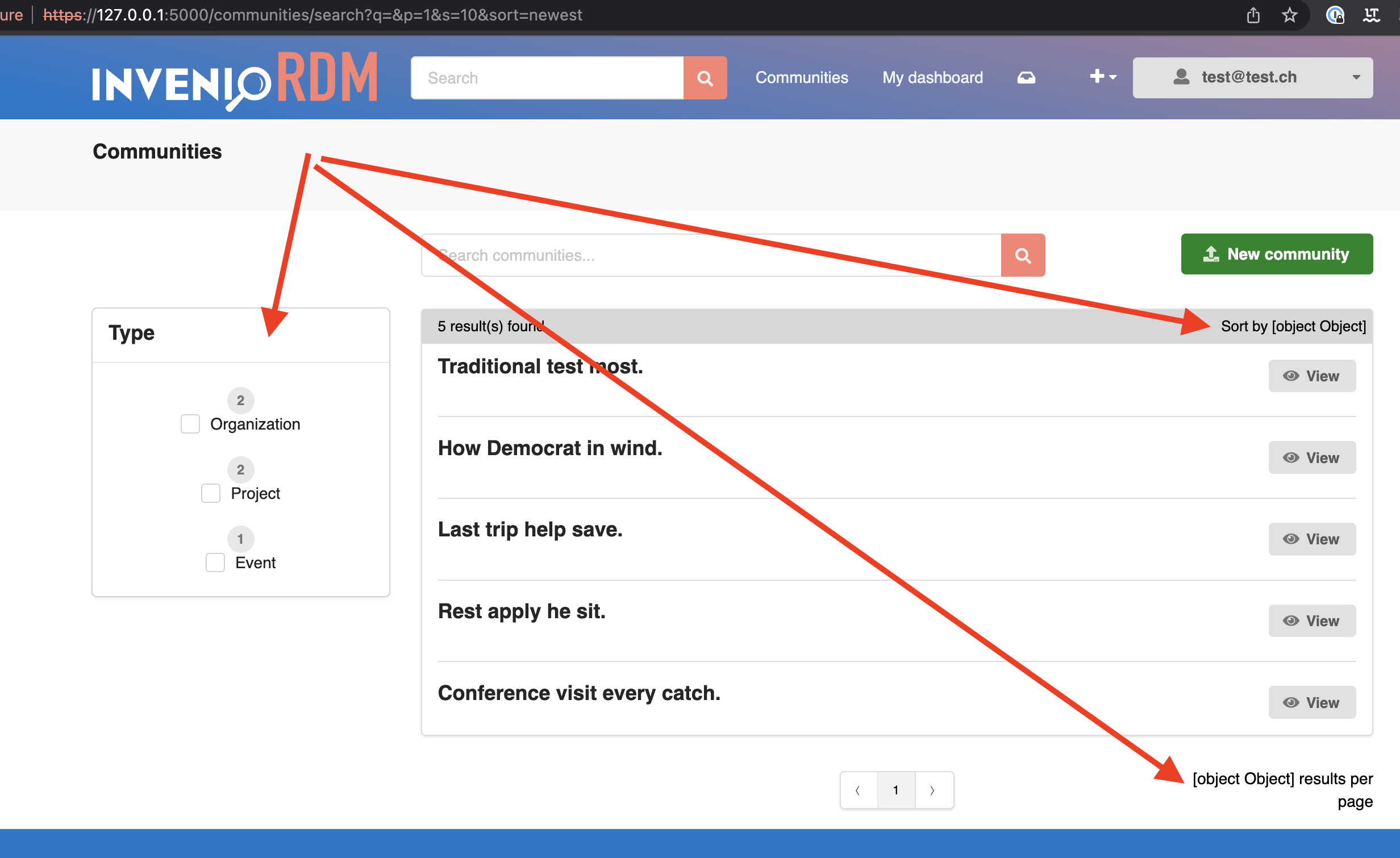 Communities search: UI issues · Issue #460 · inveniosoftware/invenio-communities · GitHub