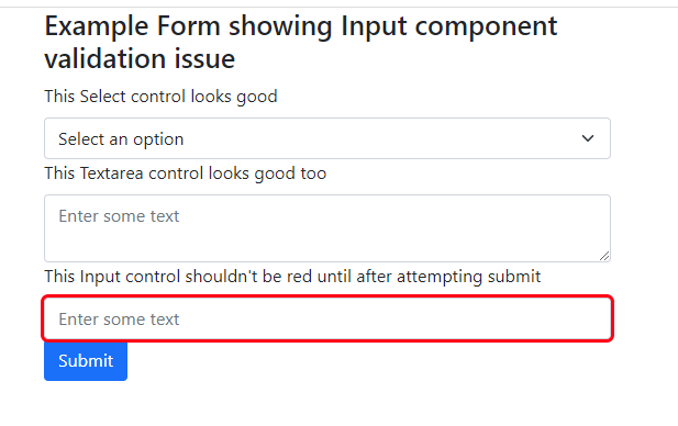 The dbc.Input component does not work properly with dbc.Form and "required = True" · Issue #889 ...