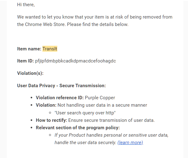 在chrome extension store中下架了？ · Issue #9 · greatghoul/smooth-translator · GitHub