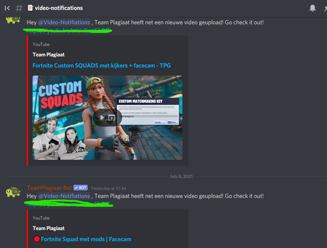 Bot sends youtube video notification twice. · Issue #32 · CarlGroth/carlbot-docs · GitHub