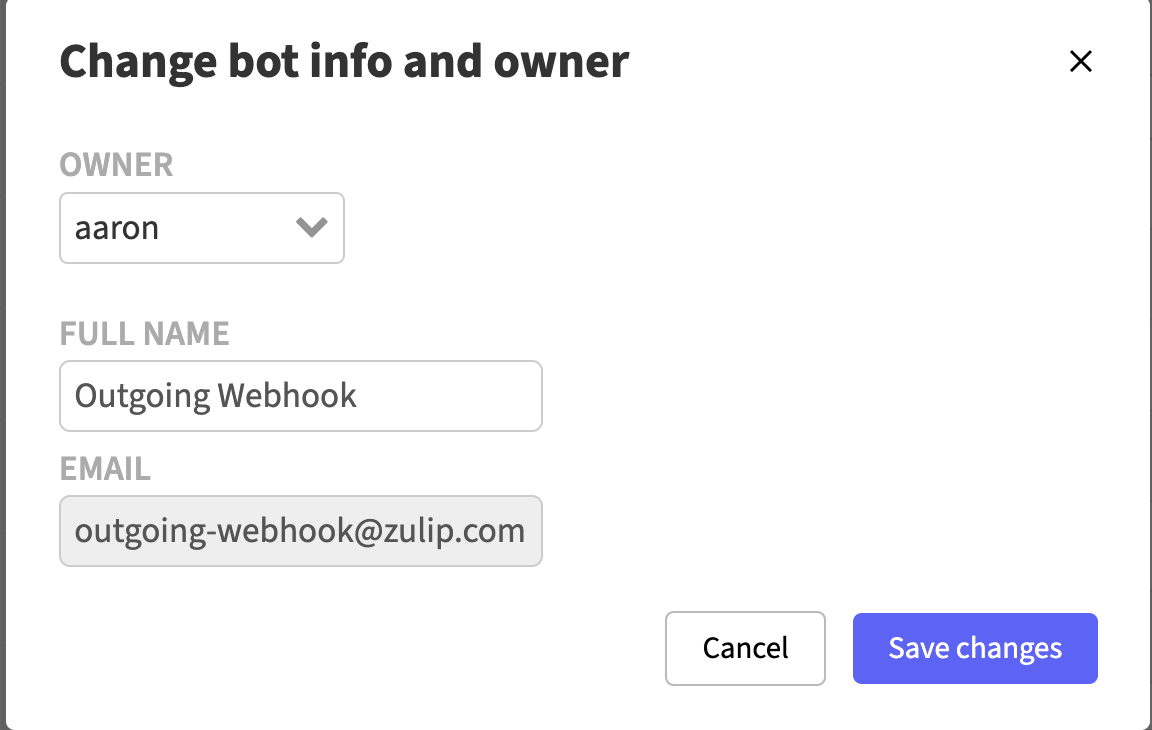 Improve styling for bot editing modals · Issue #21410 · zulip/zulip · GitHub