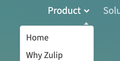 Remove up-triangles from landing page menus · Issue #23247 · zulip/zulip · GitHub