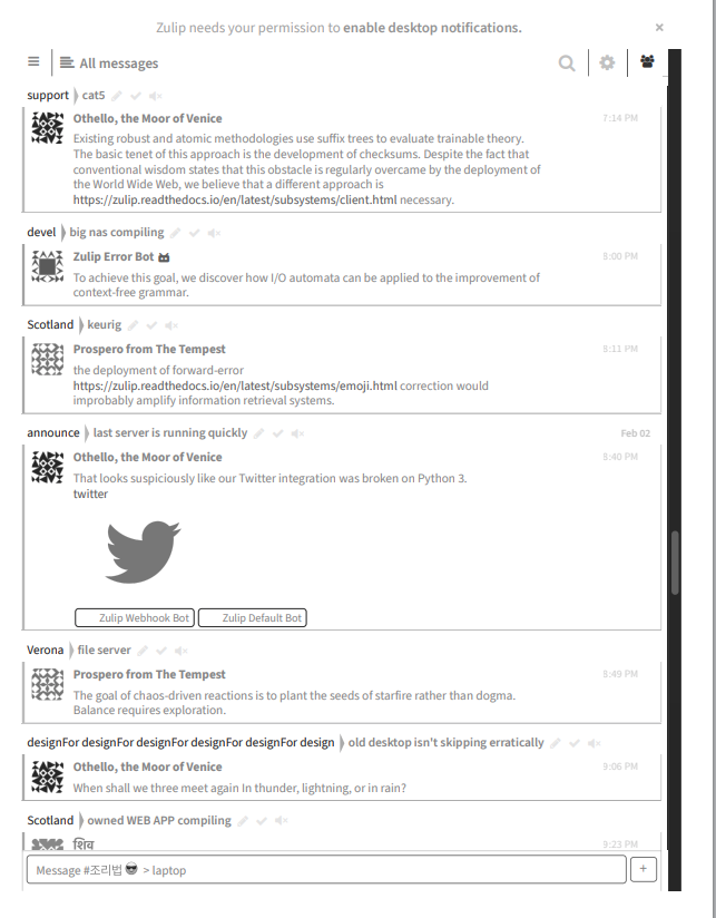 Support Printing Message Views · Issue 23520 · Zulip Zulip · Github