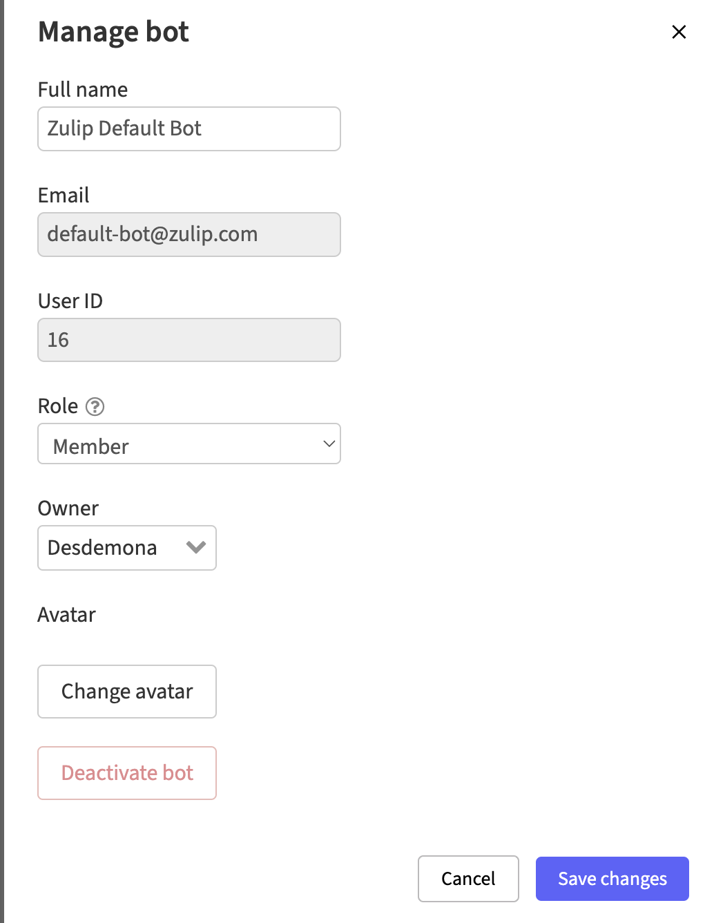Fix minor bugs in bot management modal · Issue #20831 · zulip/zulip · GitHub
