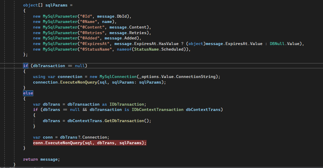 Only Mysqlparameter Objects May Be Stored · Issue 735 · Dotnetcore Cap · Github