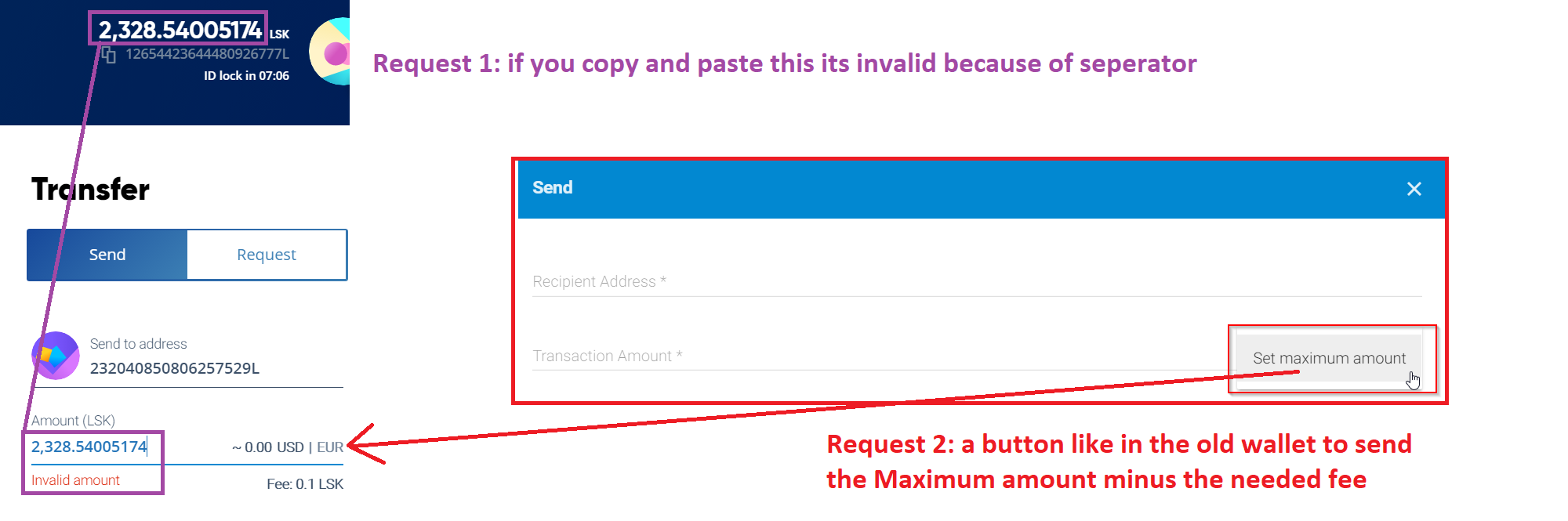 Lisk Hub copy&paste balance issue due to separator + Max amount button · Issue #927 · LiskHQ ...