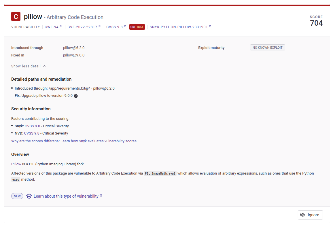 Critical security issue in pillow · Issue #67 · ComPlat/chem-spectra-app · GitHub
