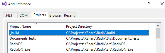 Add references with "Reference Manager" instead of "Add Reference ...