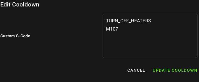 [Enhancement] Add custom gcode for "cooldown" preset · Issue #578 · KlipperScreen/KlipperScreen ...