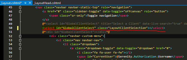 Select Menu in layout header · Issue #3305 · serenity-is/Serenity · GitHub
