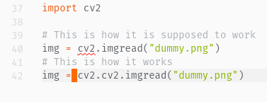 Intellisense as well as linting seems to be broken for `from test ...