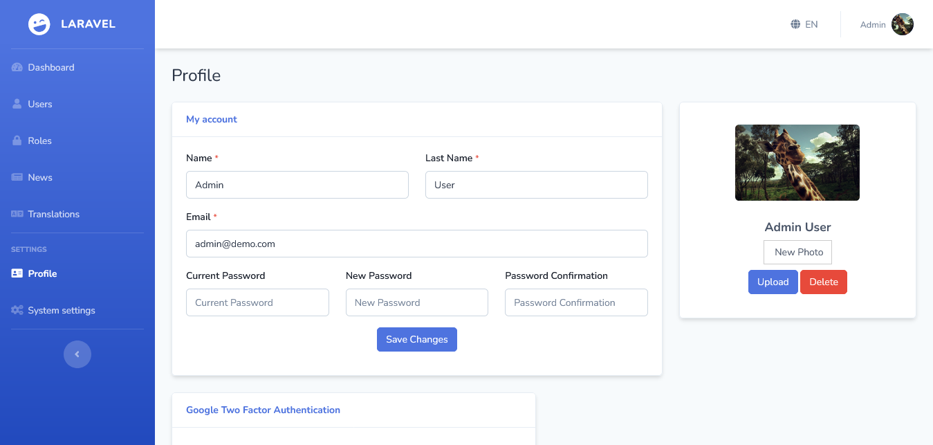 GitHub - viskas/laravel-admin-starter