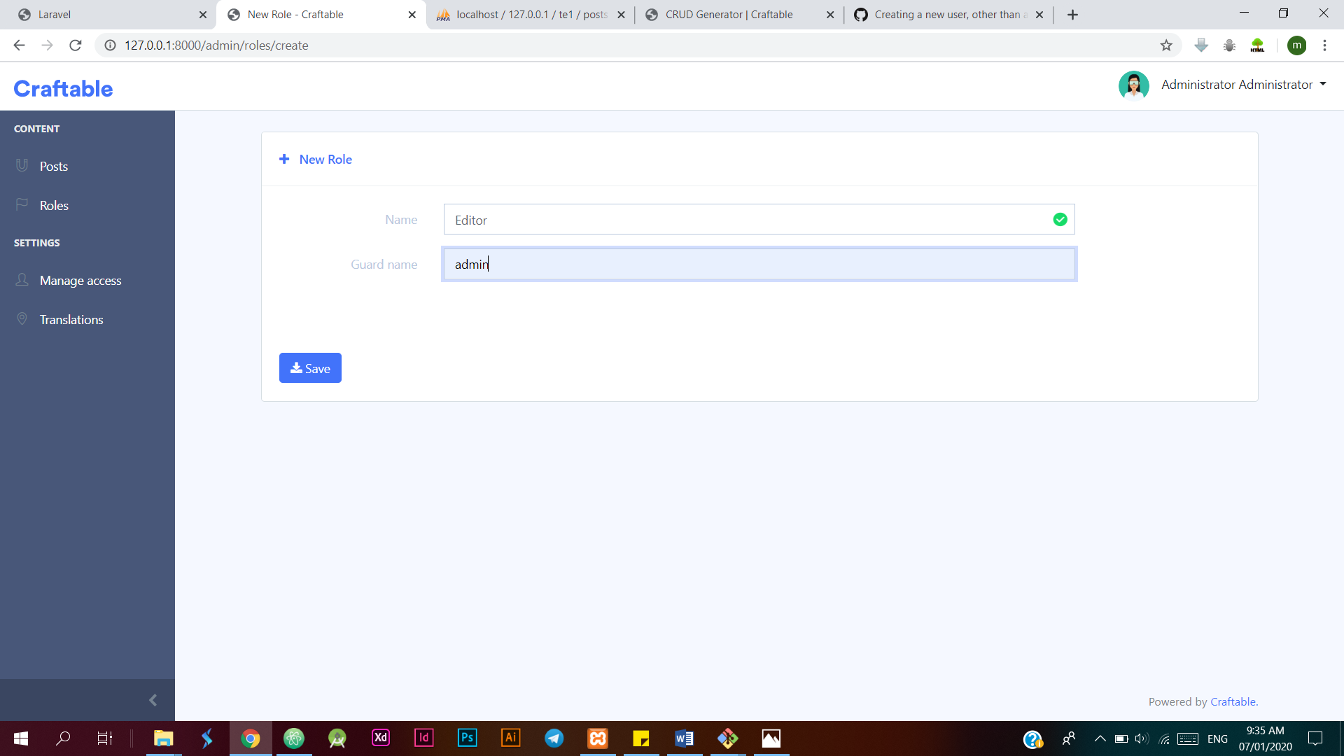Creating a new user, other than admin · Issue #177 · BRACKETS-by-TRIAD/craftable · GitHub