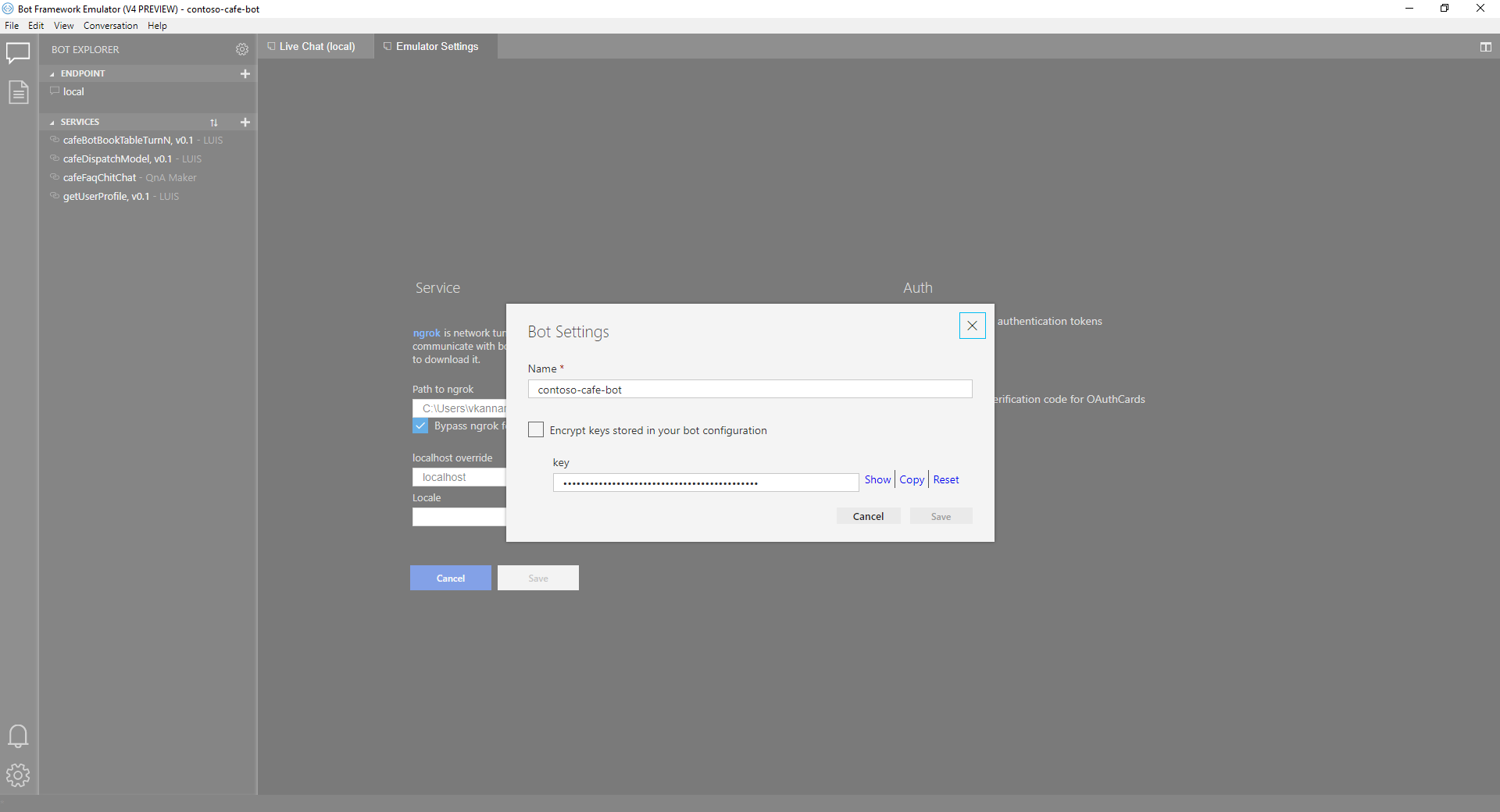 Encrypt keys stored in your bot configuration · Issue #872 · microsoft/BotFramework-Emulator ...