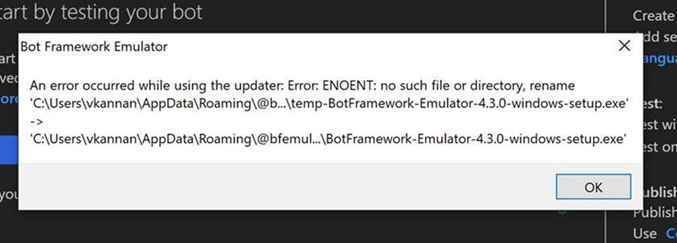 Emulator auto-upgrade issue - no such file or directory · Issue #1343 · microsoft/BotFramework ...