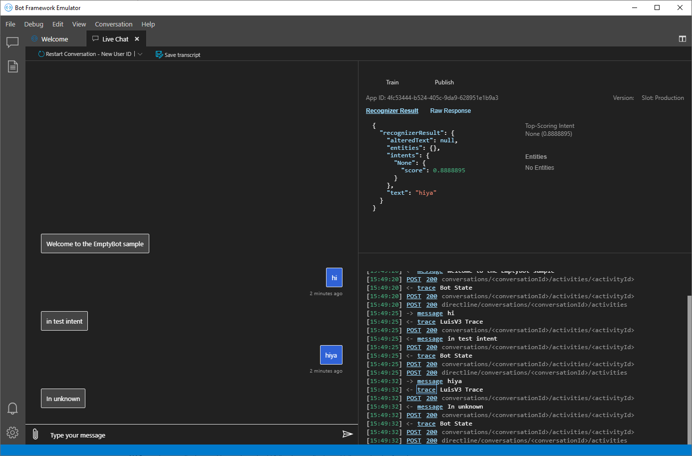Unknown Intent doesn't appear to be working correctly when using LUIS · Issue #3424 · microsoft ...