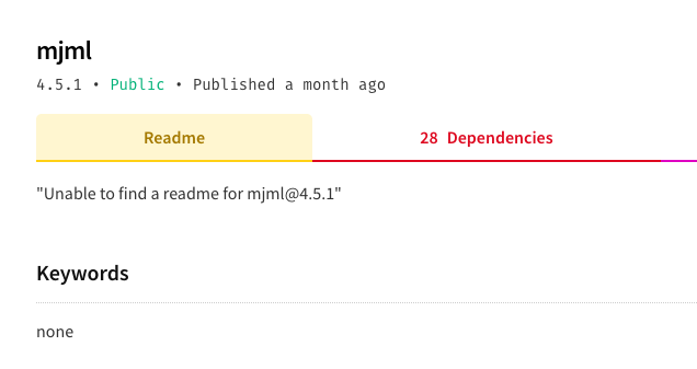 No README on npmjs.com · Issue #1750 · mjmlio/mjml · GitHub