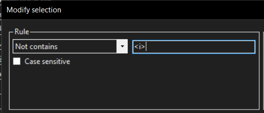 [Resolved] Remove text not in italics, to remove non-translations ...