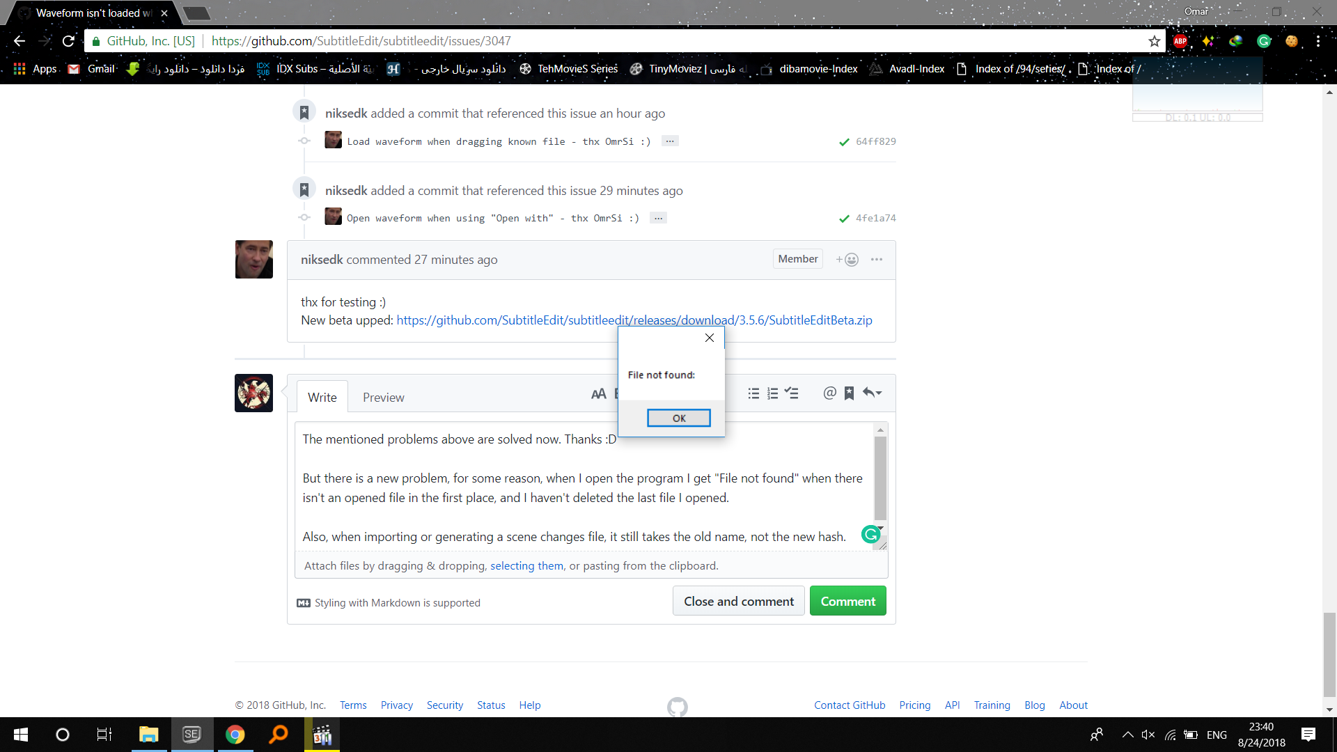 Waveform isn't loaded when dragging file · Issue #3047 · SubtitleEdit/subtitleedit · GitHub