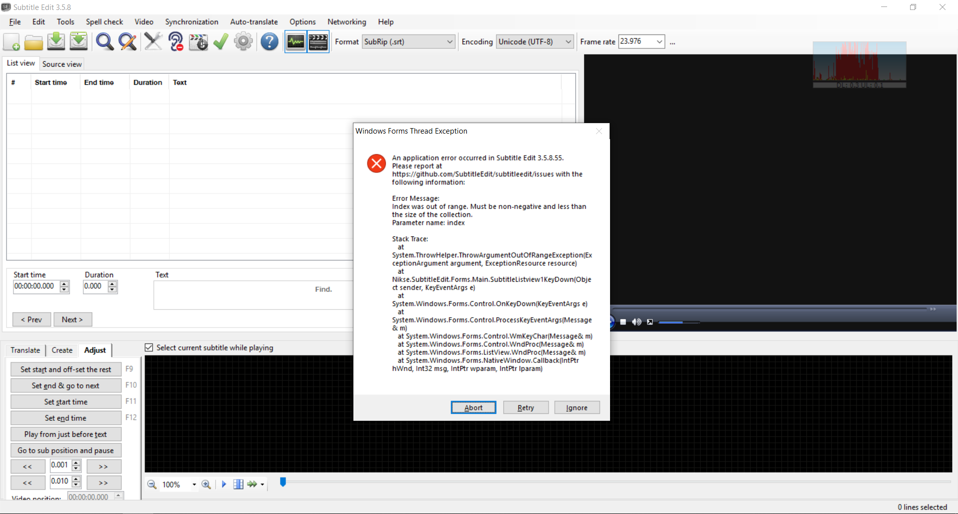 [Bug] pasting text with no line insetred · Issue #3275 · SubtitleEdit/subtitleedit · GitHub
