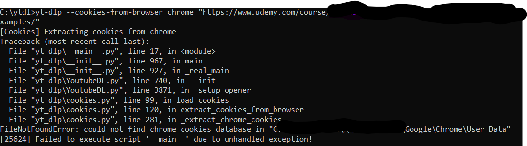 yt-dlp chrome and firefox FileNotFoundError: could not find chrome cookies database in · Issue ...