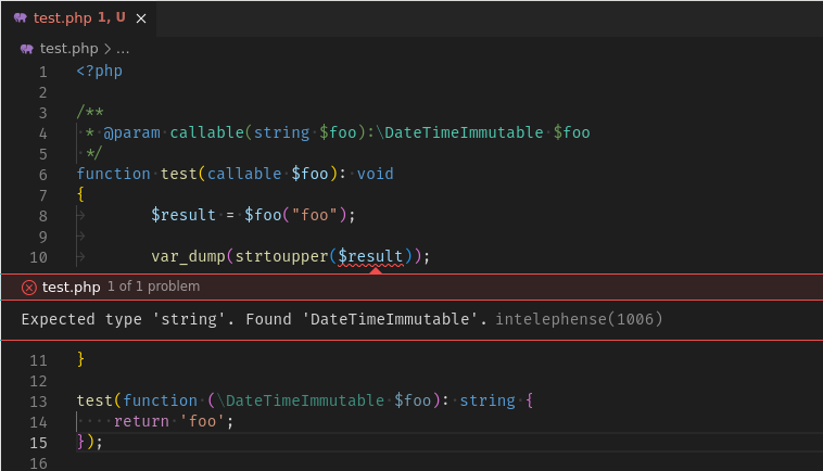 Extended callable types not validated in parameter position · Issue #2388 · bmewburn/vscode ...