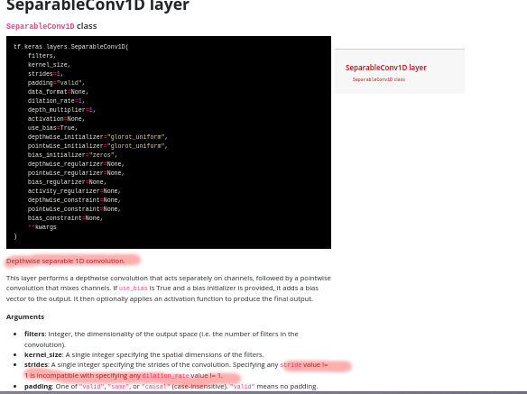 Separable Conv2d Allows Dilation Rate 1 And Strides 1 · Issue 15283 · Keras Team Keras · Github