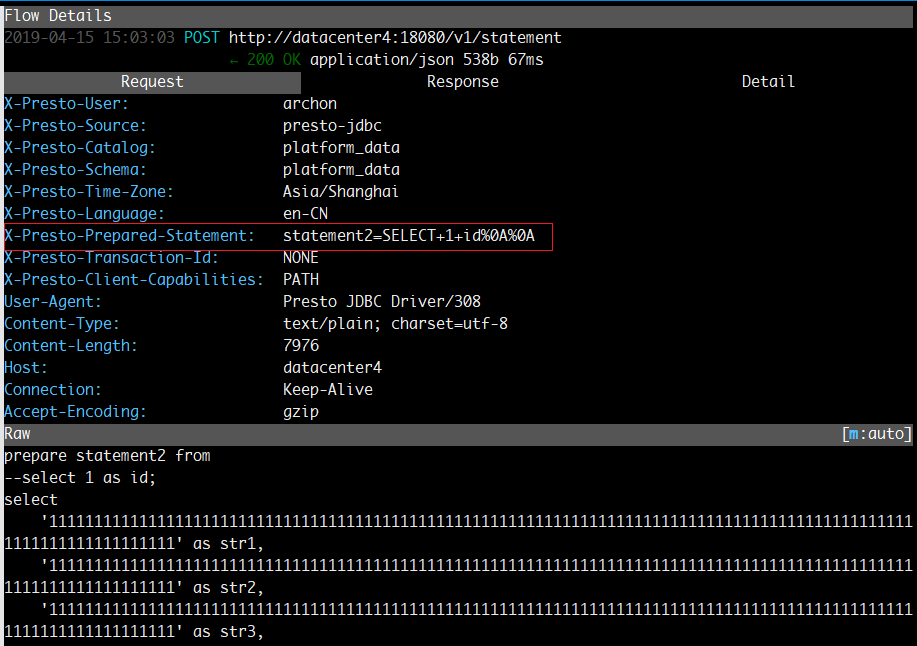 PREPARE statement limit to 4KB · Issue #628 · trinodb/trino · GitHub