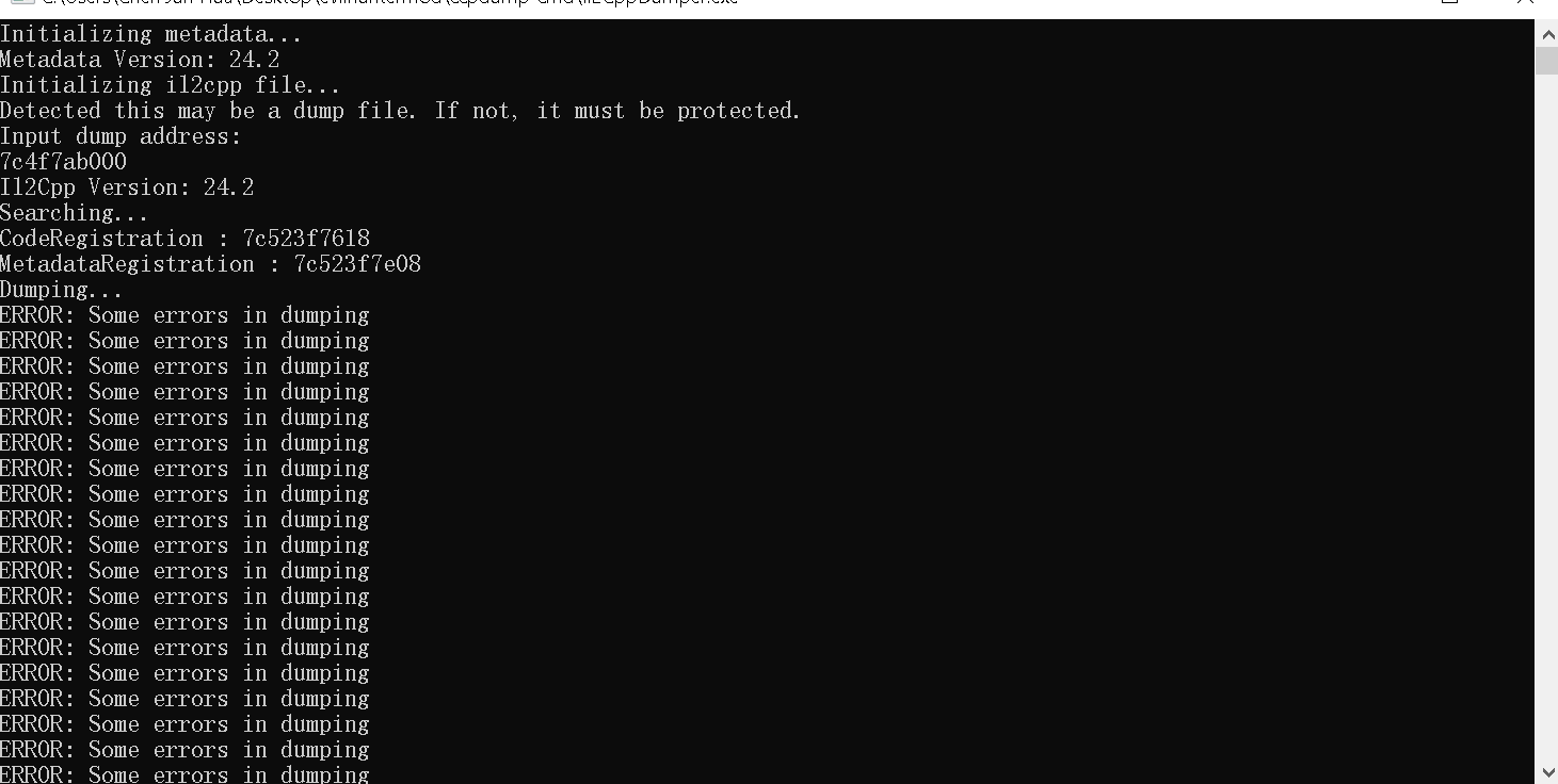 Error: Index was outside the bounds of array · Issue #261 · Perfare/Il2CppDumper · GitHub