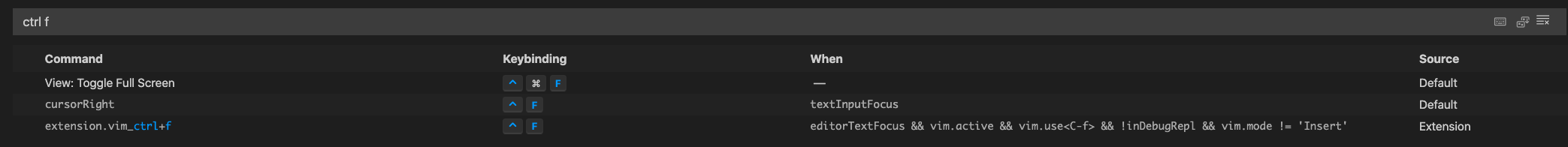 C-f and C-b keys should page up and down like real Vim · Issue #5822 · VSCodeVim/Vim · GitHub