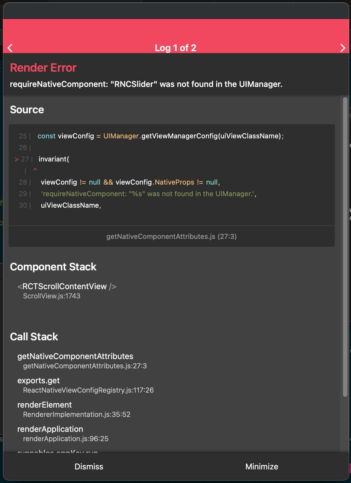 React Native MacOS Error: "RNCSlider" was not found in the UIManager · Issue #511 · callstack ...