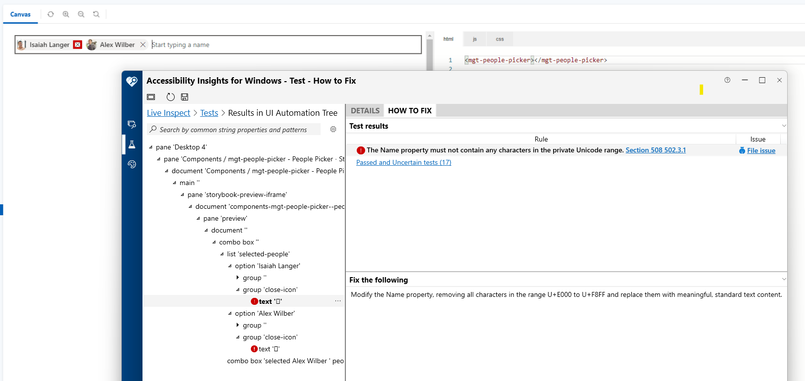 [BUG] People Picker Selected People close icon has character in private Unicode range · Issue ...