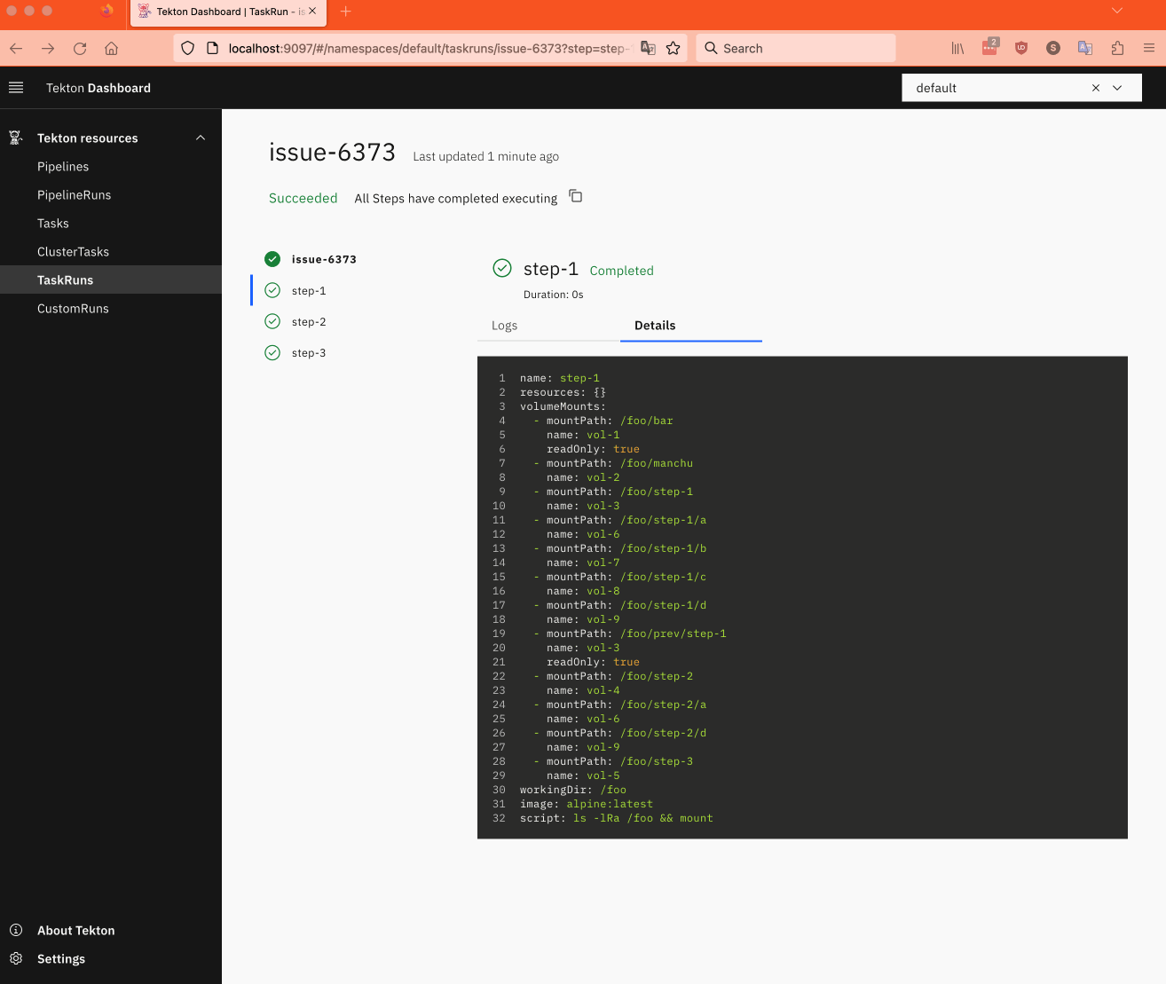Steps are getting volume mounts from other steps · Issue #6373 · tektoncd/pipeline · GitHub