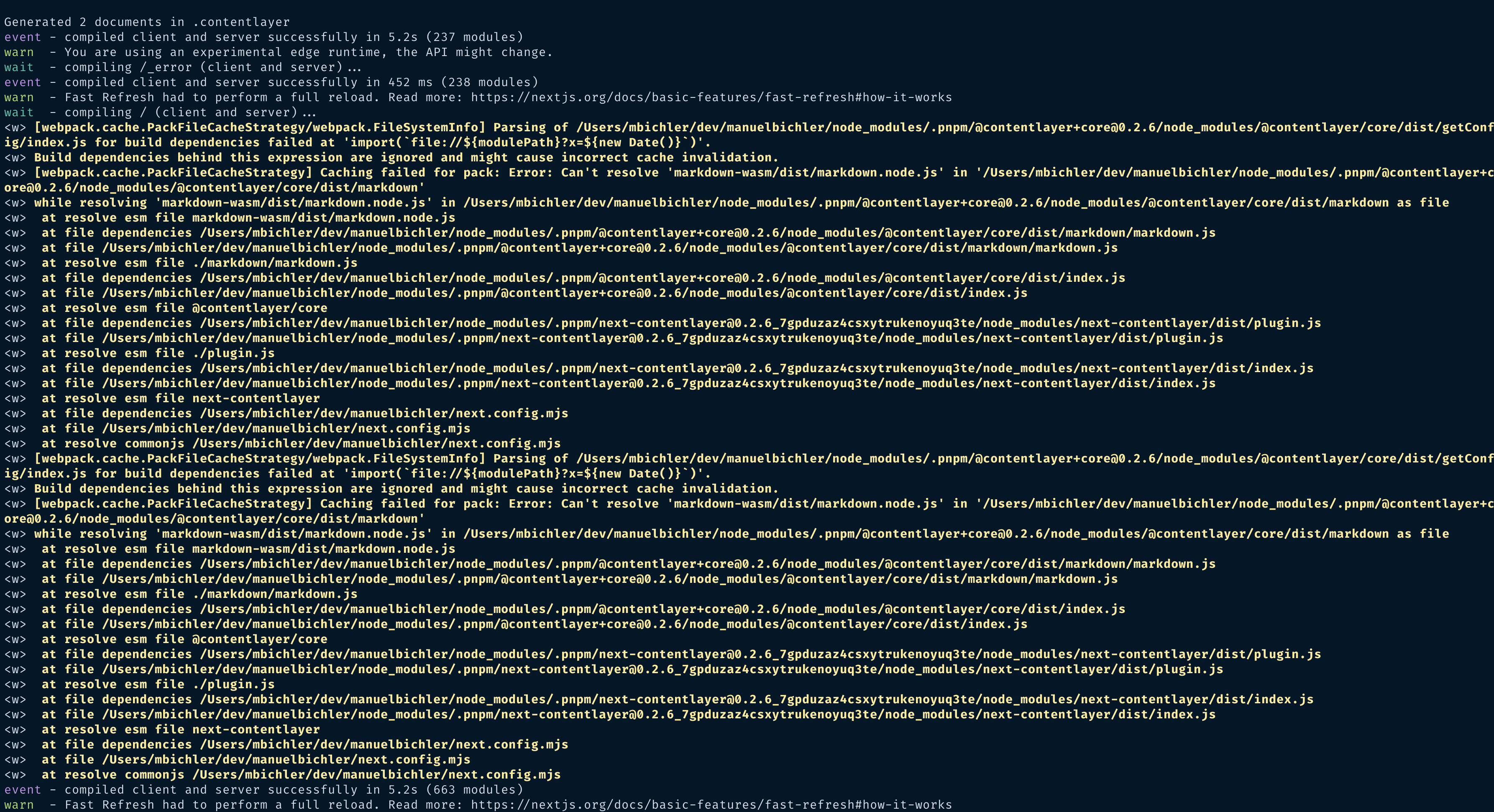 Webpack Warnings When Using next config mjs Issue 272